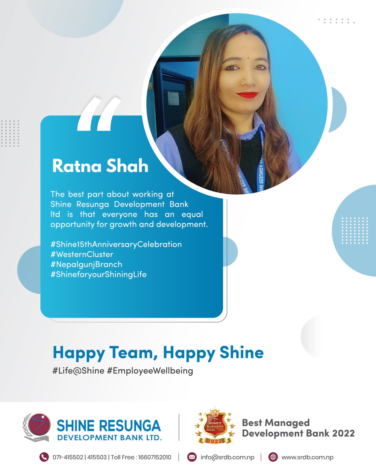 Employee Experience at Shine Resunga Development Bank Limited