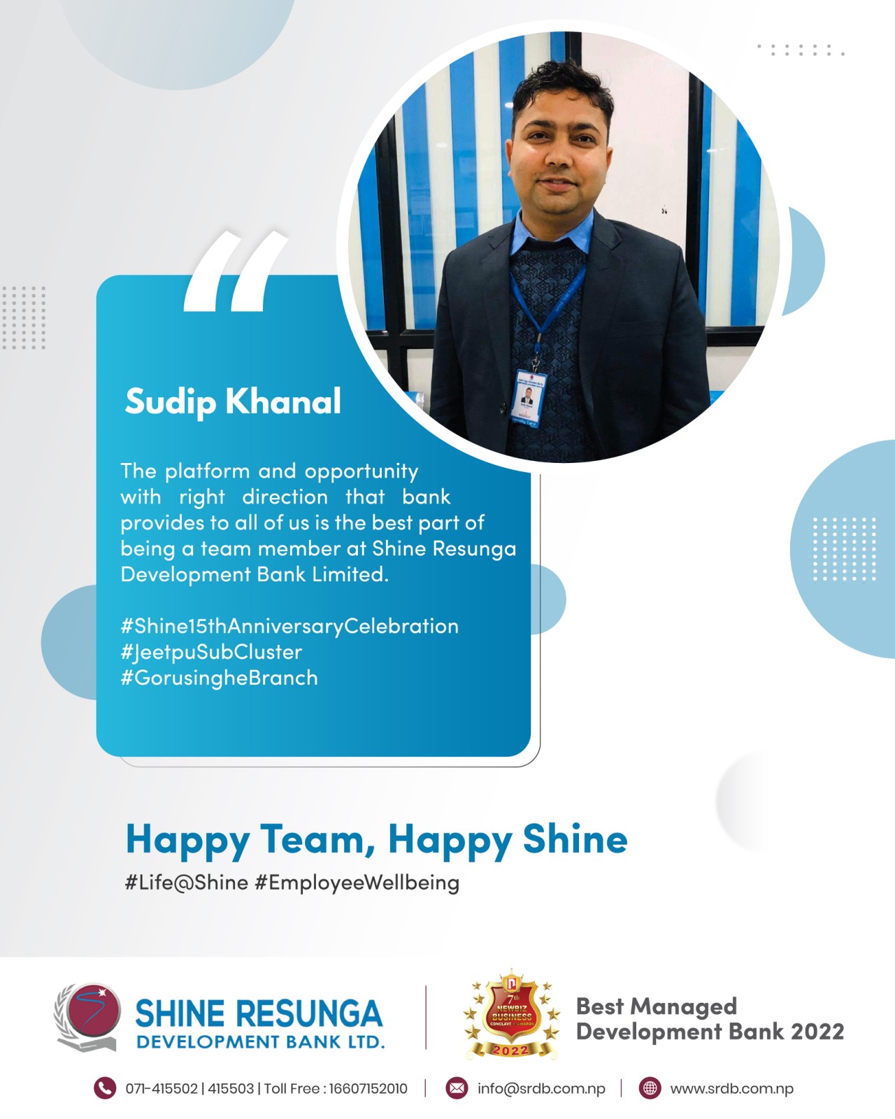 Employee Experience at Shine Resunga Development Bank Limited