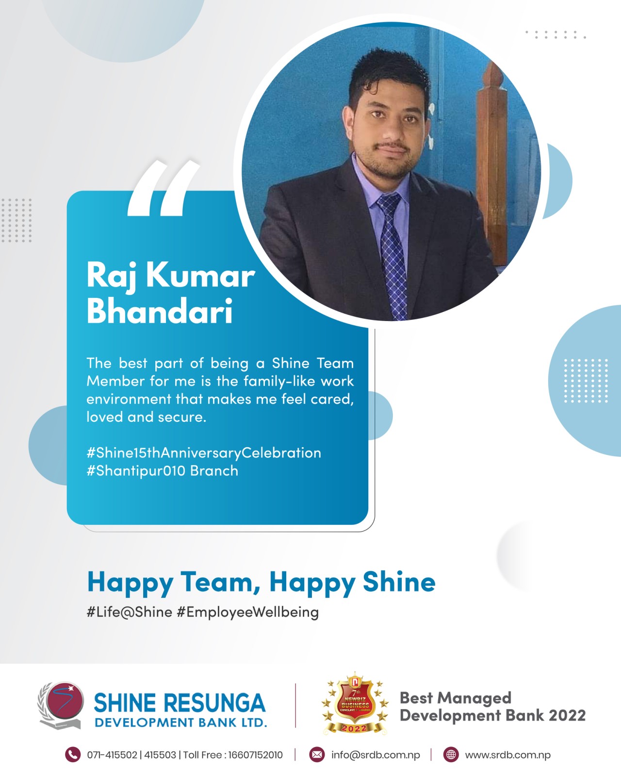 Employee Experience at Shine Resunga Development Bank Limited